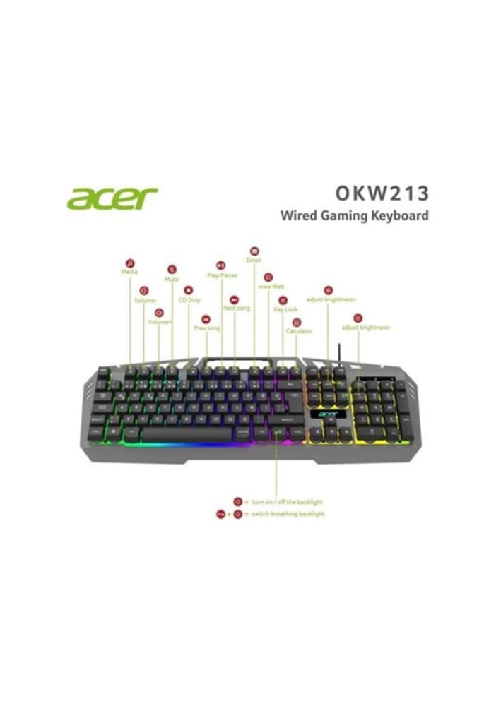 ACER OKW213 TELEFON TUTUCULU RGB KABLOLU GAMING KLAVYE - DepoBT